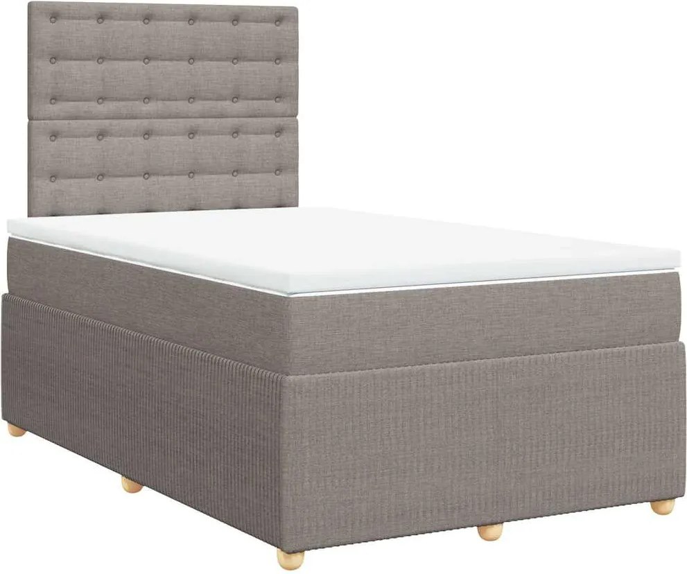 Box spring postel s matrací taupe 120x190 cm textil 3294313