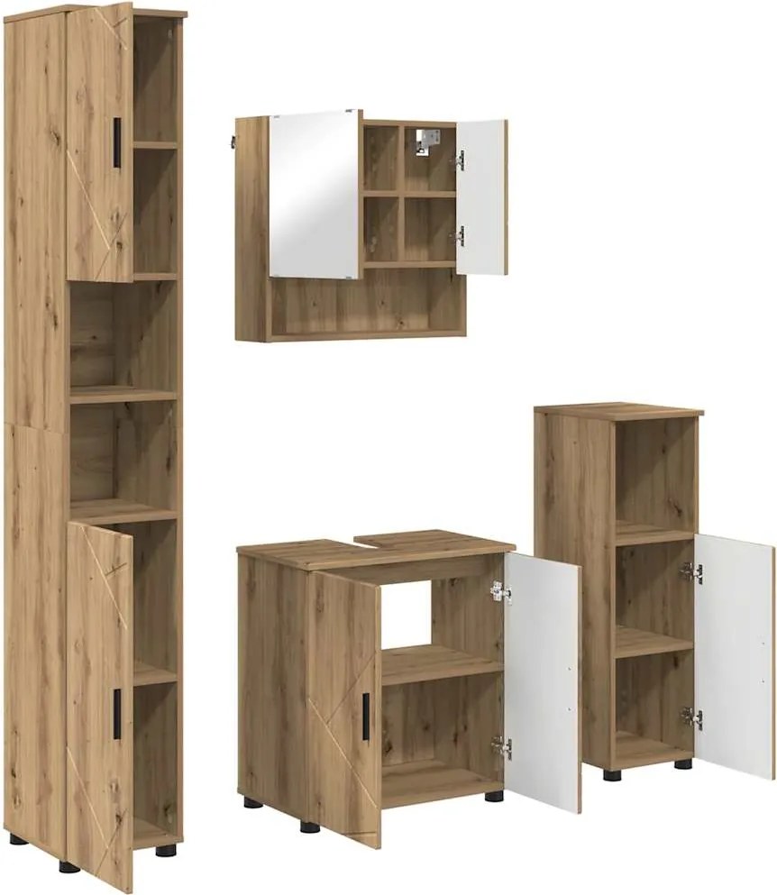 Sada koupelnového nábytku 4 ks Artisanový dub 61 x 35 x 64 cm 3392972