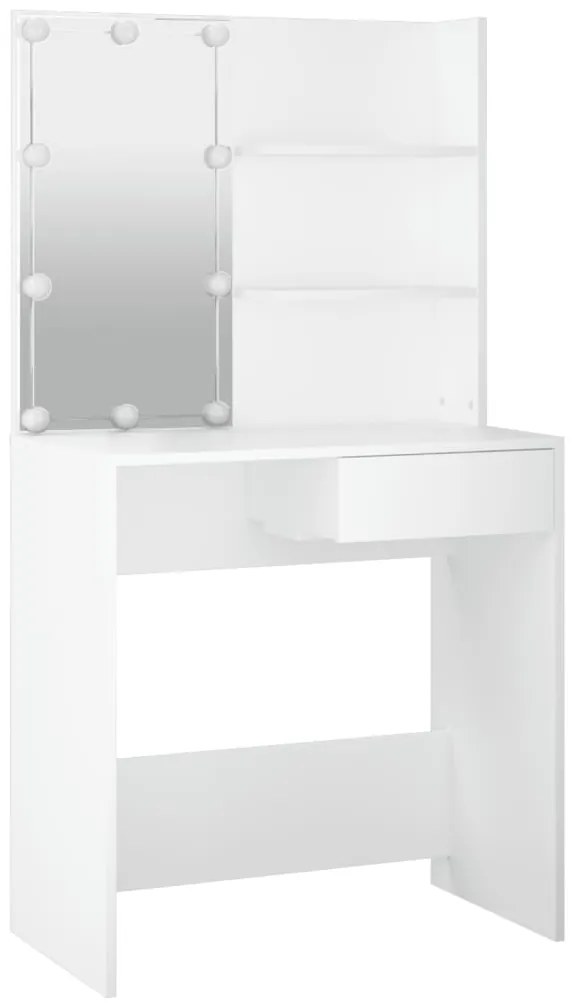 Toaletní stolek s LED bílý 74,5 x 40 x 141 cm - Default Title