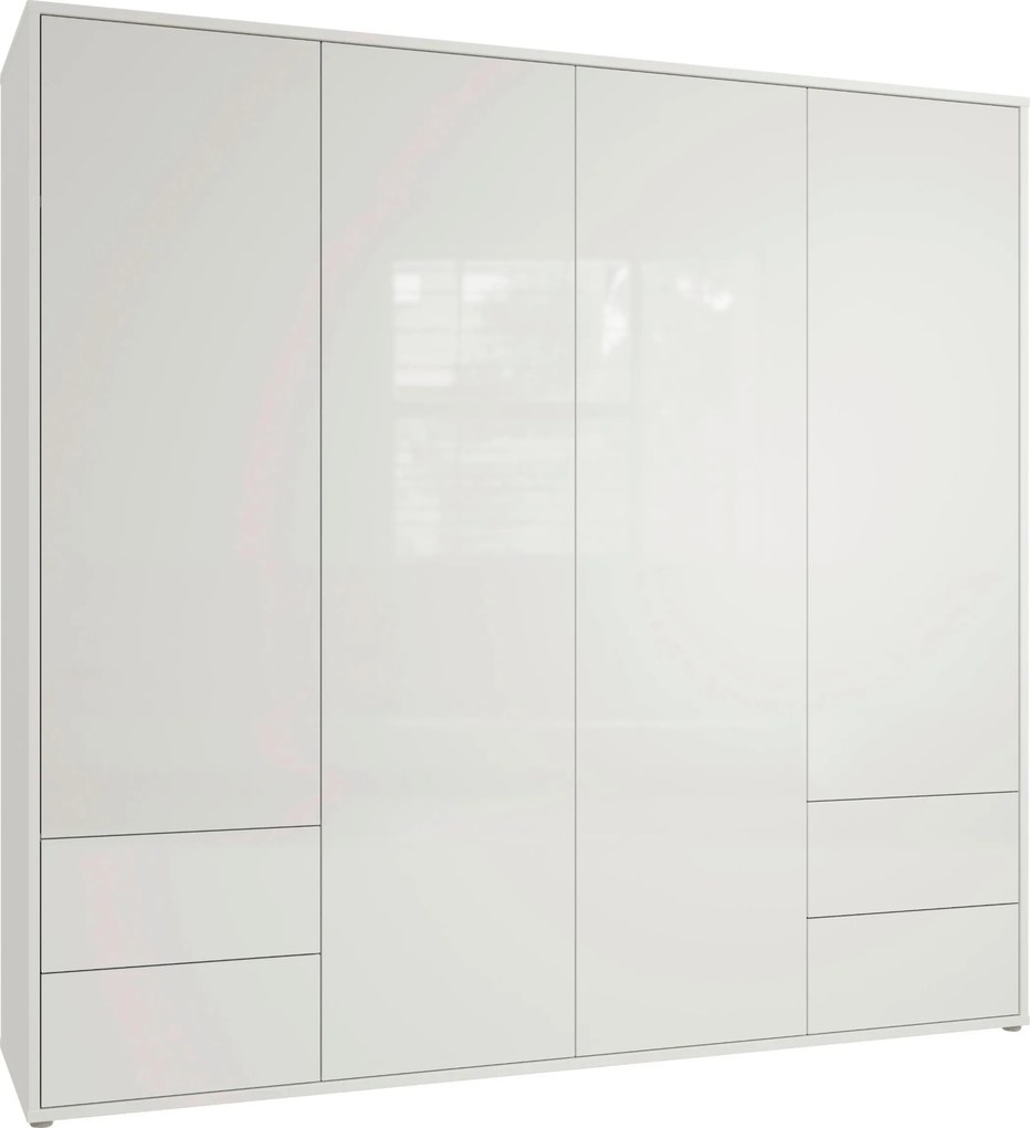XXXLutz ŠATNÍ SKŘÍŇ S OTOČNÝMI DVEŘMI, bílá, vysoce lesklá bílá, 224/214/60 cm Carryhome - Šatní skříně - 00068701832D