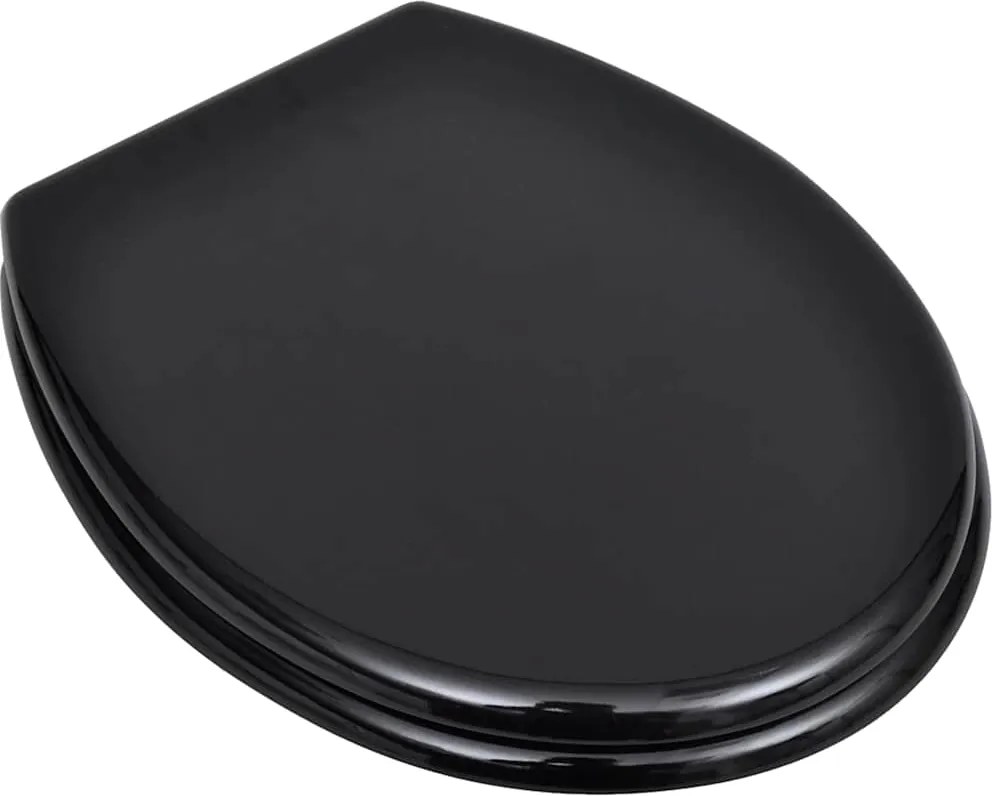 WC sedátka s víky 2 ks MDF černá 275908