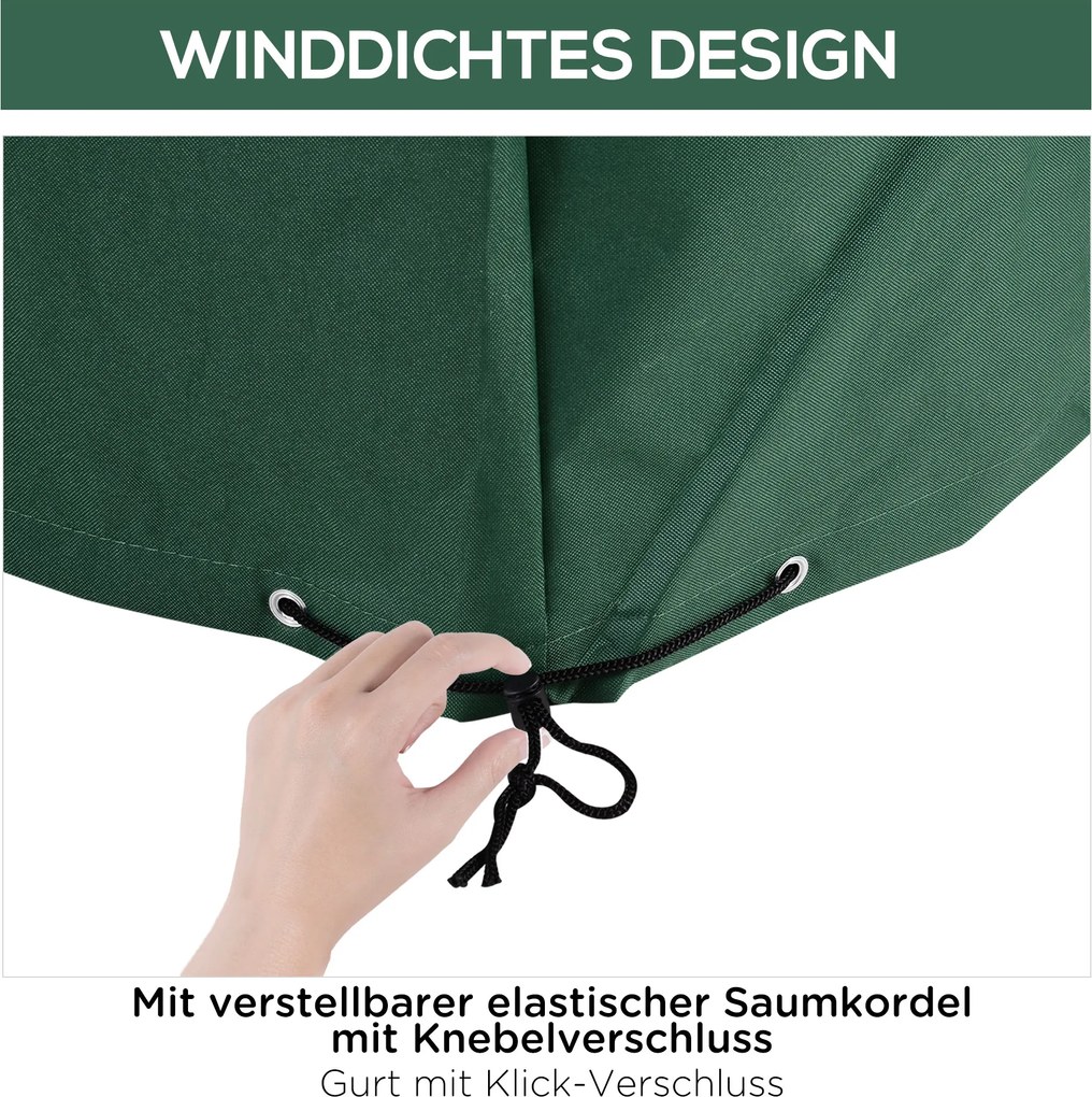 Outsunny ochranný obal na zahradní nábytek 600D-Oxford zelený 135x135x75 cm voděodolný a odolný proti UV záření | Aosom.de