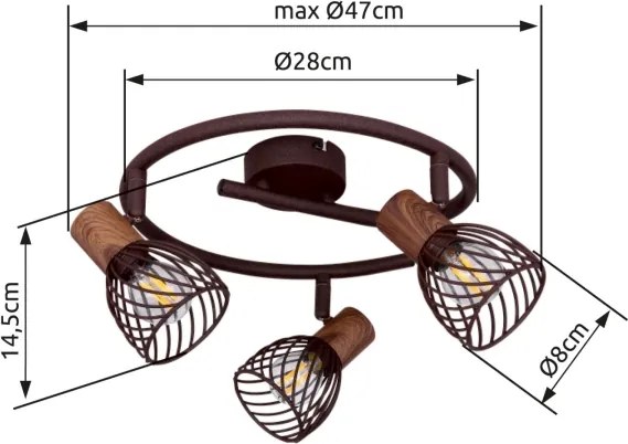 Globo 54817-3 - Bodové svítidlo ISABELLE 3xE14/40W/230V