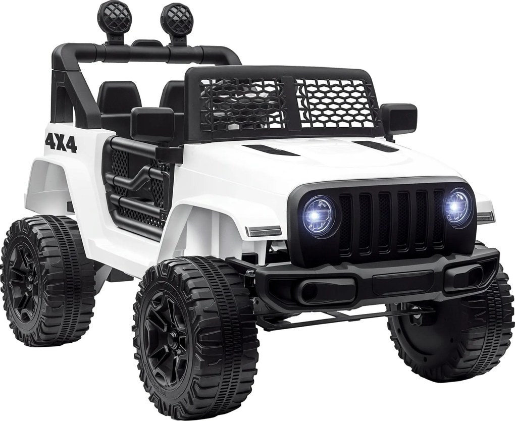 HOMCOM Dětské Elektrické Auto pro Děti od 3 Let - Všestranný Buggy s 12V Baterií, 2 Motory, Dálkovým Ovladačem 2.4G, Světlomety, Klakson, Nastavitelno