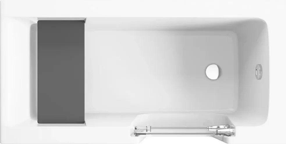 A-interiéry Polimat AVO vana pro seniory 140 x 70 cm s dvířky s bílým čelním krycím panelem vč. sifonu bílá