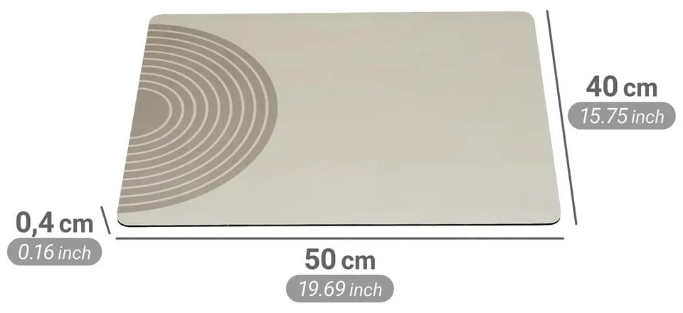 Béžová gumová odkapávací podložka na nádobí 50x40 cm Dima – Wenko