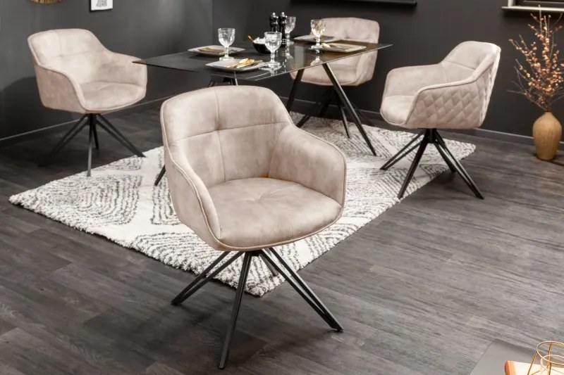 Designová židle Natasha šampaňský samet