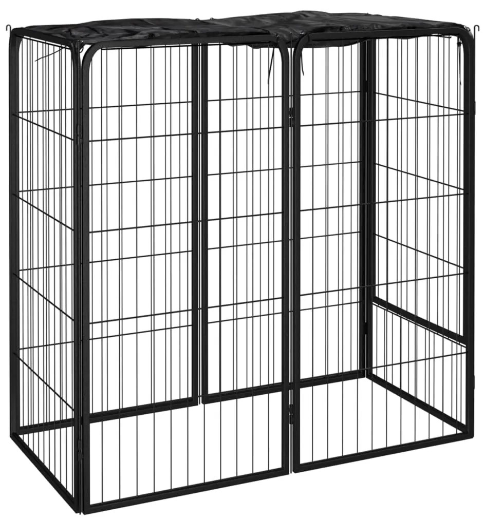 Ohrádka pro psy 6 panely černá 50 x 100 cm práškovaná ocel 171792