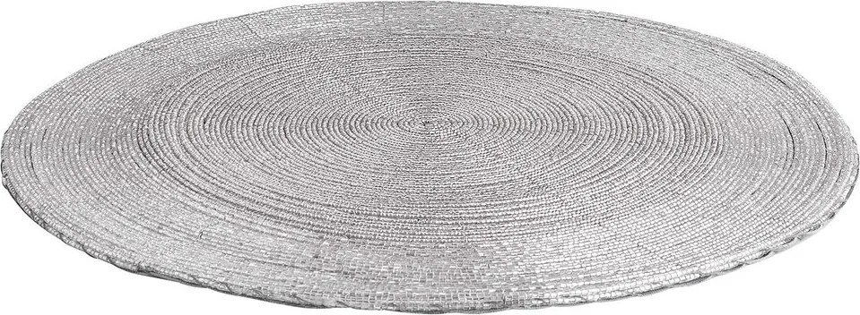 SHINE ON Prostírání s perlami 35 cm - stříbrná