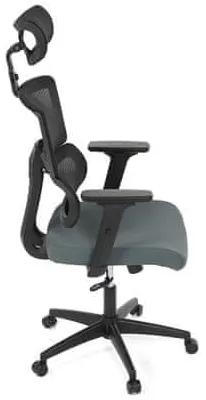 Autronic Kancelářská židle Kancelářská židle, potah šedá látka a černá síťovina MESH, houpací mech. (KA-B1025 GREY)
