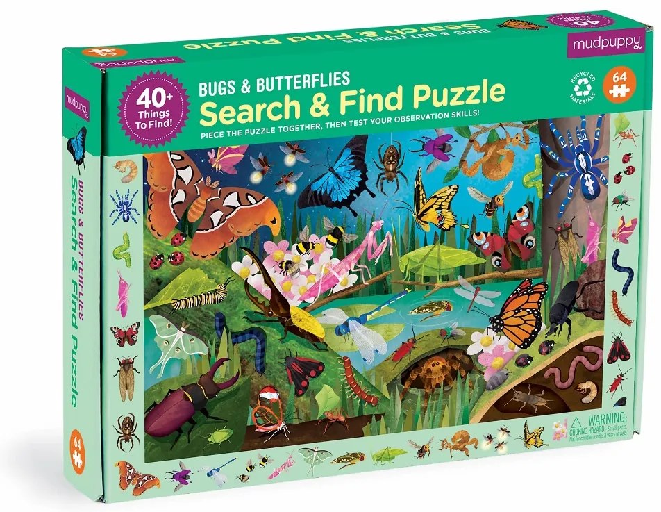 Mudpuppy Puzzle Brouci a motýli 64 dílků