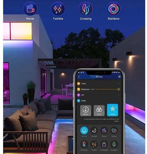 Govee - Outdoor Pro SMART RGBICWW venkovní LED pásek 10m Wi-Fi IP65