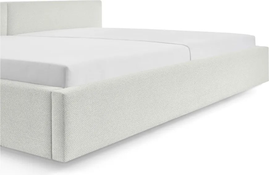 Bílá čalouněná dvoulůžková postel s úložným prostorem s roštem 200x240 cm Cube – Meise Möbel