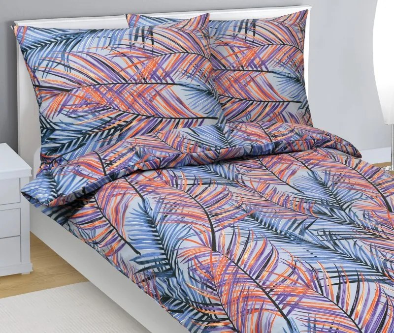 Bellatex Bavlněné povlečení Modrá,Oranžová,Fialová 140x200 cm, 70x90 cm