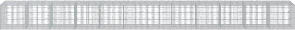 Gabionový koš s víkem 1 200 x 100 x 100 cm pozinkované železo 3295212