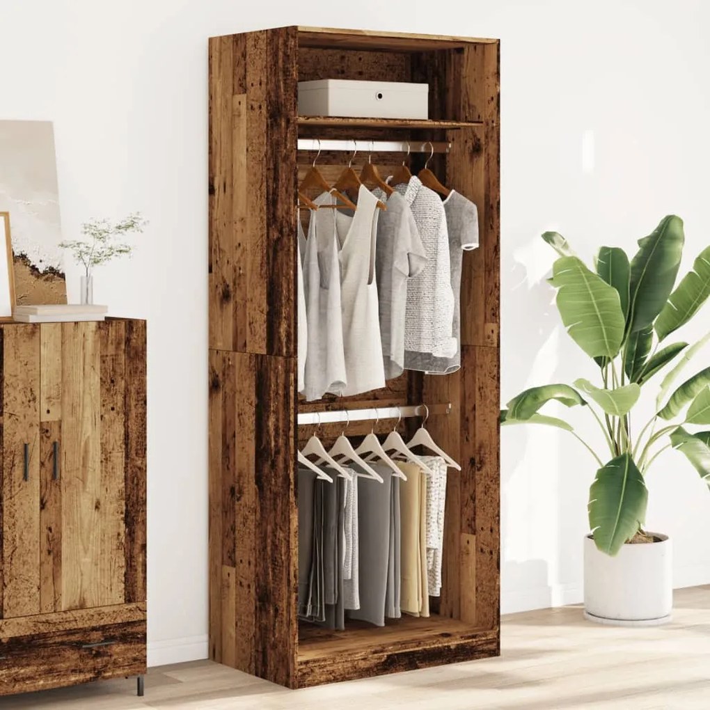 Šatní skříň old wood 80 x 50 x 200 cm kompozitní dřevo 3307799