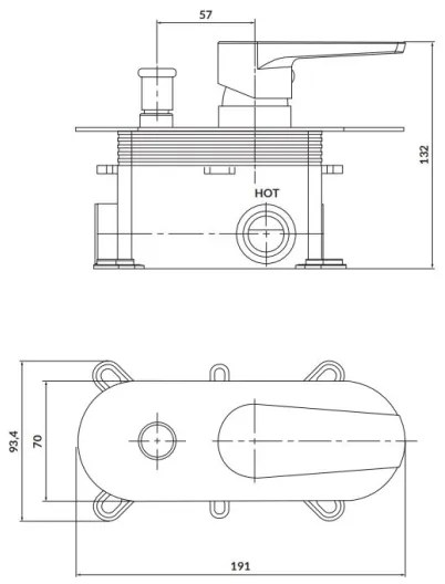 Cersanit S951-338-Sprchová baterie pro podomítkovou instalaci MODUO lesklý chrom