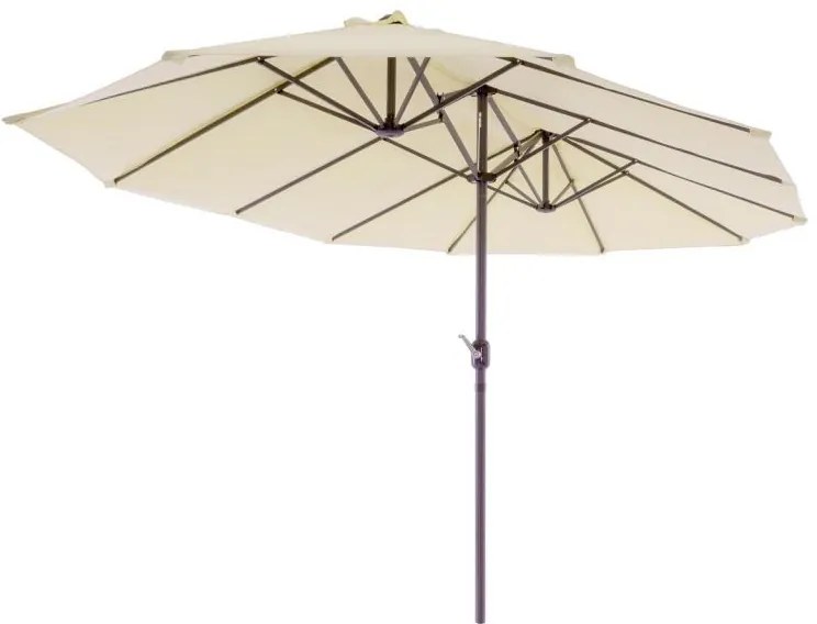 Dvojitý zahradní slunečník 465 × 270 cm krémový