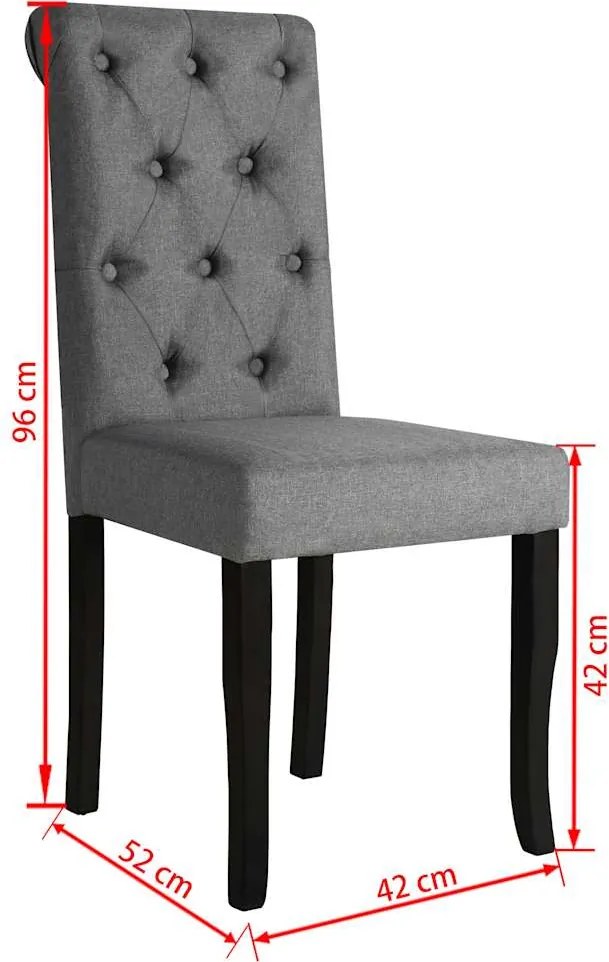 Jídelní židle 6 ks tmavě šedé textil 275151