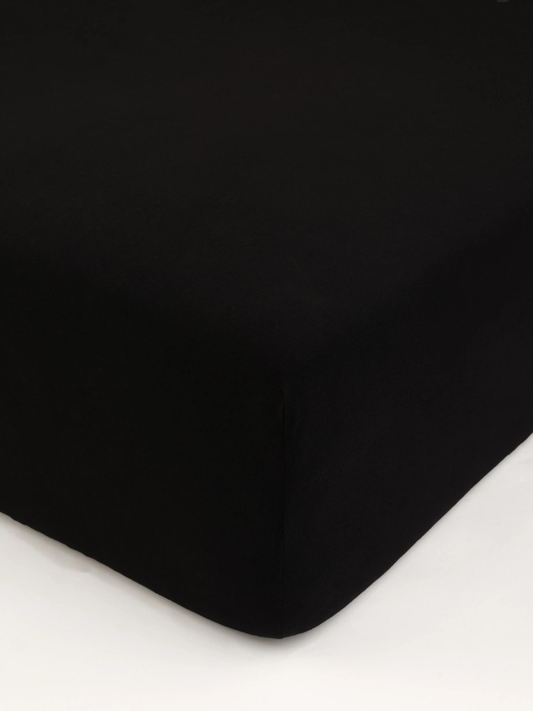 MK Lůžkoviny Jersey prostěradlo s elastanem Deluxe 90 × 200 cm – černé