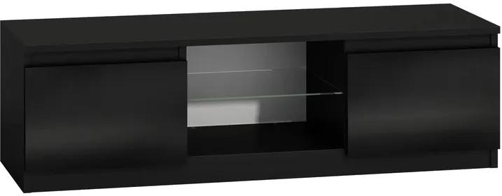 Televizní stolek MALWA 120 černá/černá lesk