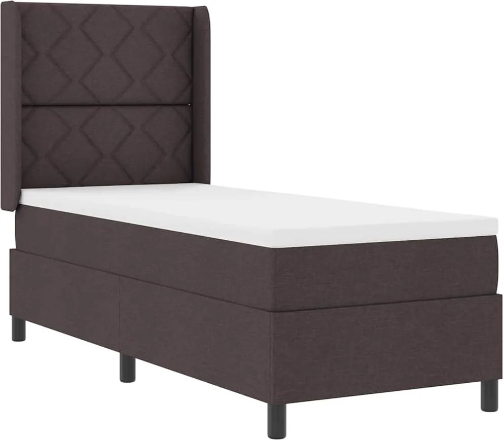 Postel s boxspringem s polštářem Tmavě hnědá 200 x 80 cm textil 3341675