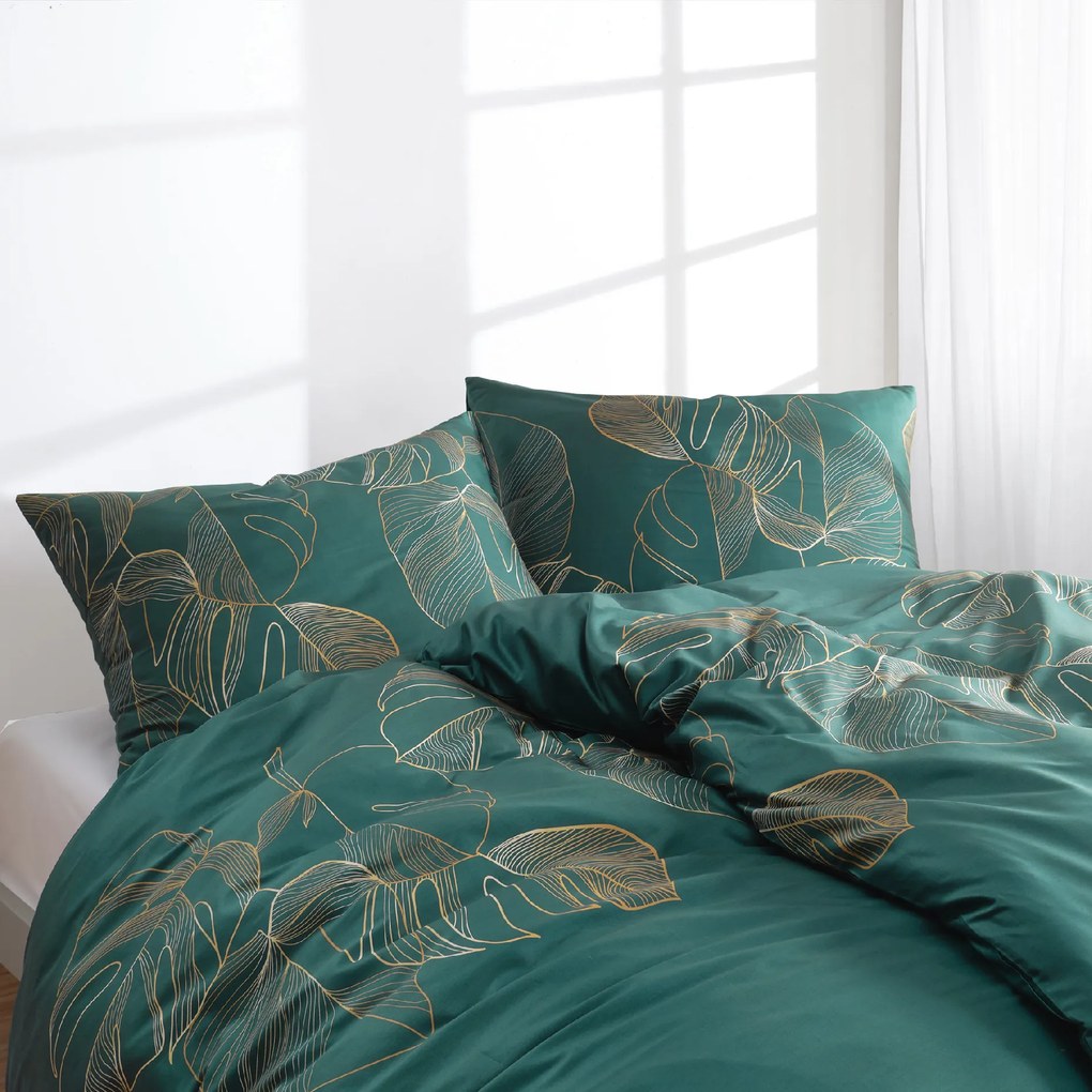 Florella Saténové povlečení Edel Satin Gisele Gold Rozměr: 70x90 + 140x200 cm