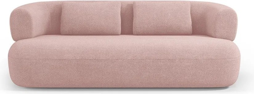 Světle růžová pohovka z textilie bouclé 178 cm Jenny – Micadoni