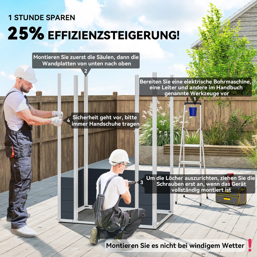 Outsunny zahradní kůlna na nářadí s větracím oknem jednoplášťová střecha kovová šedá 134 x 104 x 204 cm pro zahradu a venkovní použití