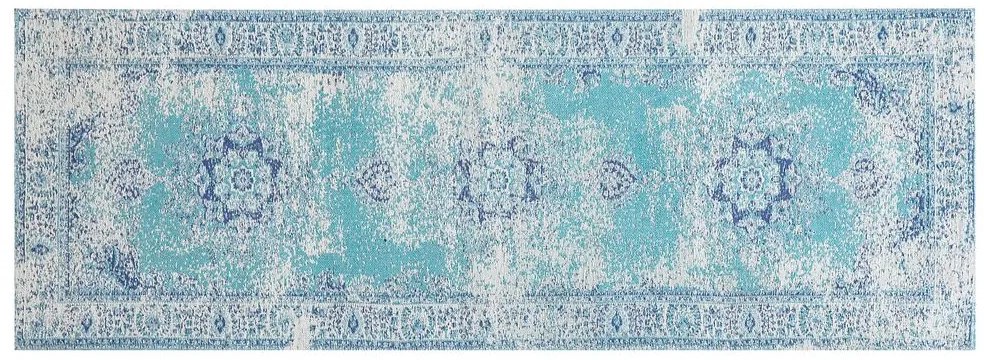 Koberec 60 x 180 cm modrý krátkosrstý ALMUS Beliani