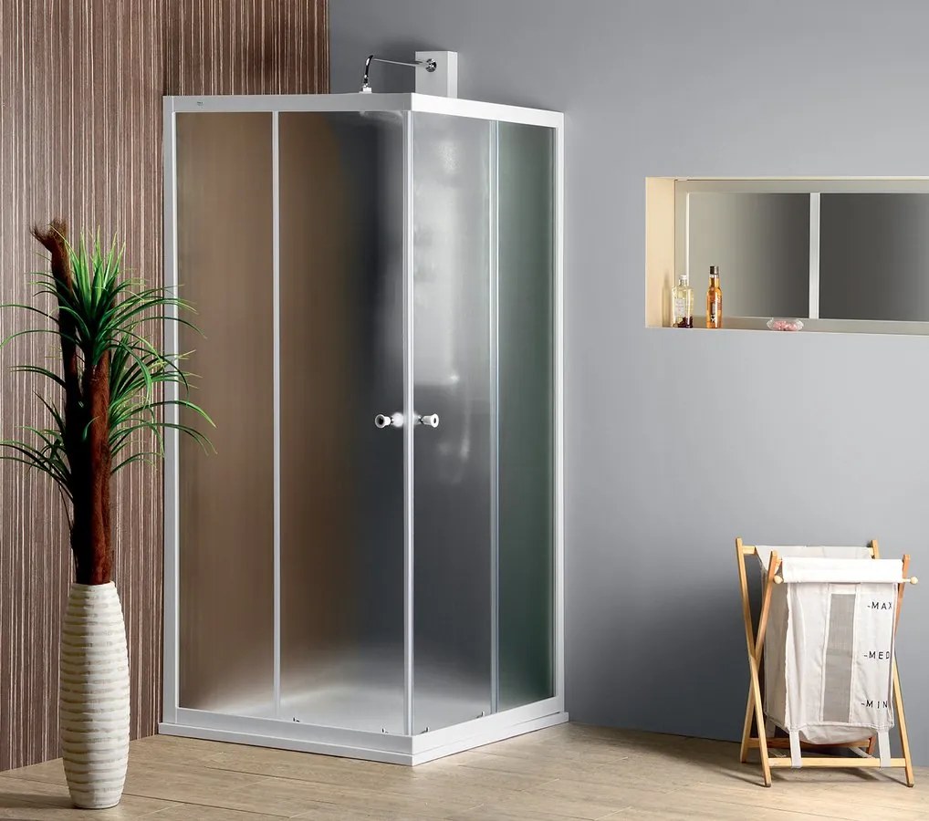 Aqualine Aqualine, ALAIN čtvercová sprchová zástěna, 900x900mm, sklo BRICK, BTQ900