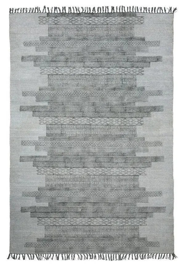 House Doctor Bavlněný koberec Karma Grey 160x230 cm, šedá barva, textil