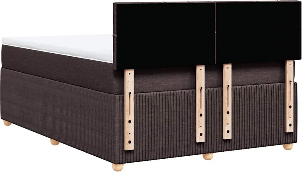 Box spring postel s matrací tmavě hnědá 140x190 cm textil 3287454