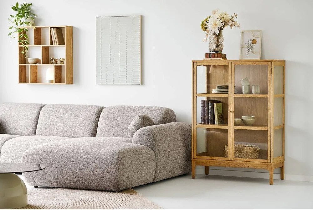 Šedobéžová rohová pohovka (pravý roh/s lenoškou) Clyde – House Nordic