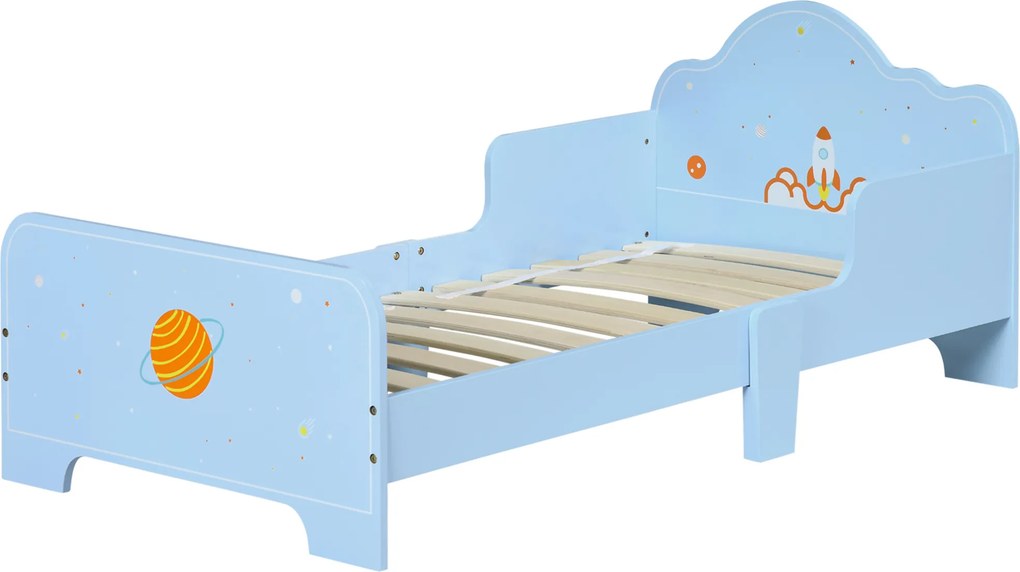 Dětská postel ZONEKIZ pro děti ve věku 3-6 let 143x74x59 cm Dřevěná postel s bezpečnostními zábranami Max zatížení 80 kg Moderní nábytek do ložnice M…