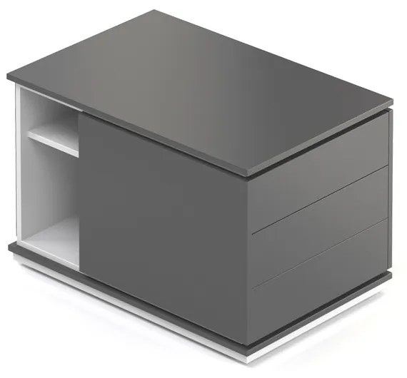 Kontejner Creator 90,4 x 53,6 cm, 2-modulový - pravý, bílá / antracit