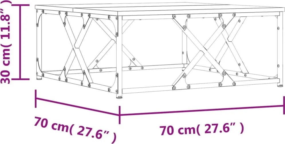 vidaXL Konferenční stolek 70 x 70 x 30 cm kompozitní dřevo [835369] Barva: Černá