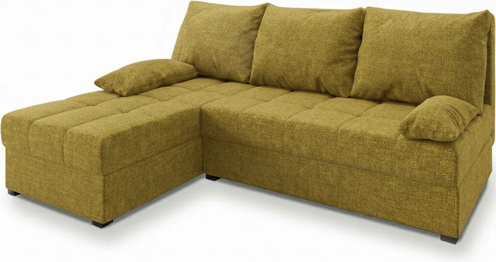 Rohová rozkládací sedací souprava do L CELESTE, 200 cm, s úložným prostorem Roh pohovky: Pravý roh, Barva látky Malmo: Černá (Malmo 96)