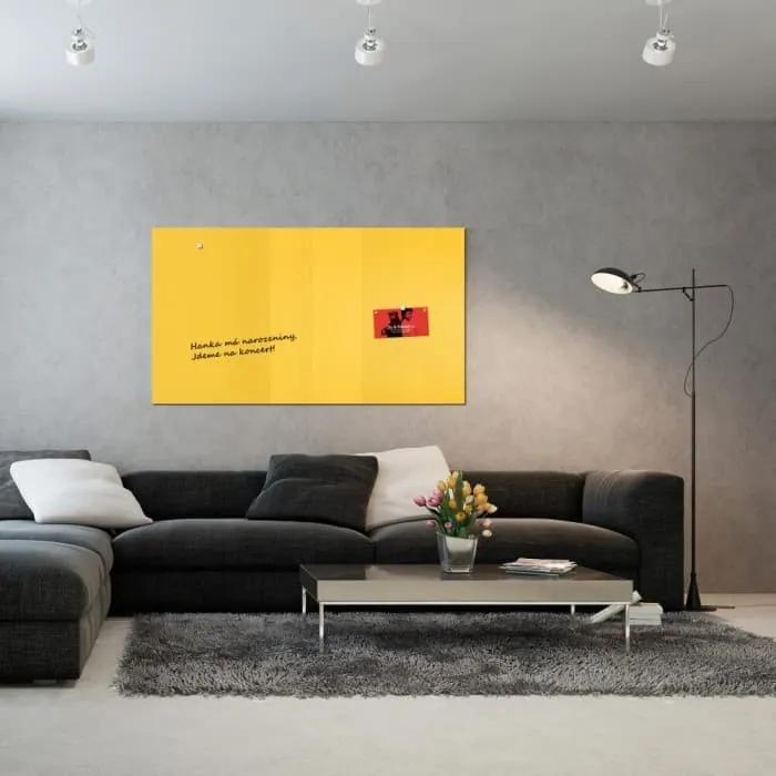 Žlutá exotická skleněná magnetická nástěnka Smatab® - 60 × 90 cm