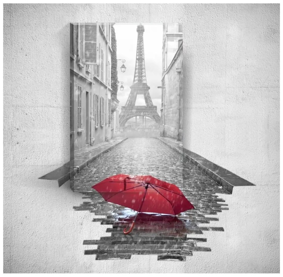 Nástěnný 3D obraz Mosticx Red Umbrella In Paris, 40 x 60 cm