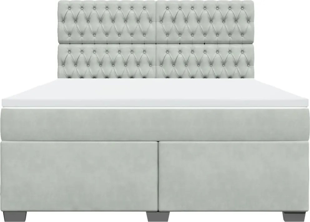 Box spring postel s matrací světle šedá 180x200 cm samet 3290984