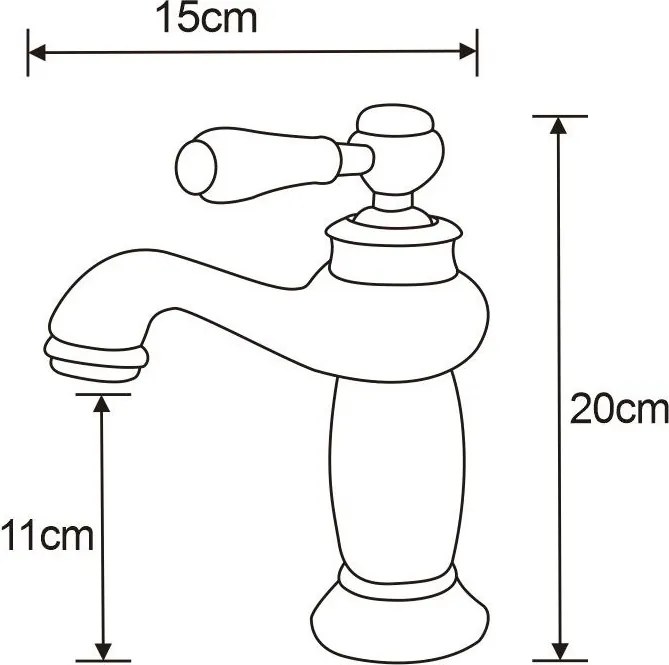 Mexen Draco, umyvadlová baterie, zlatá, 745400-50