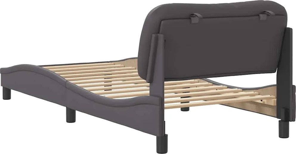 Rám postele bez matrace Hvar šedý 90x200 cm umělá kůže 3207977