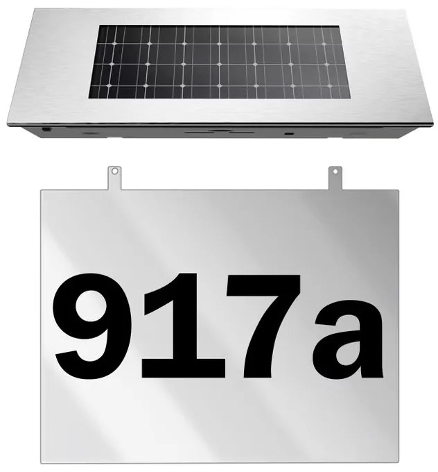 LED solární domovní číslo transparentní 105370