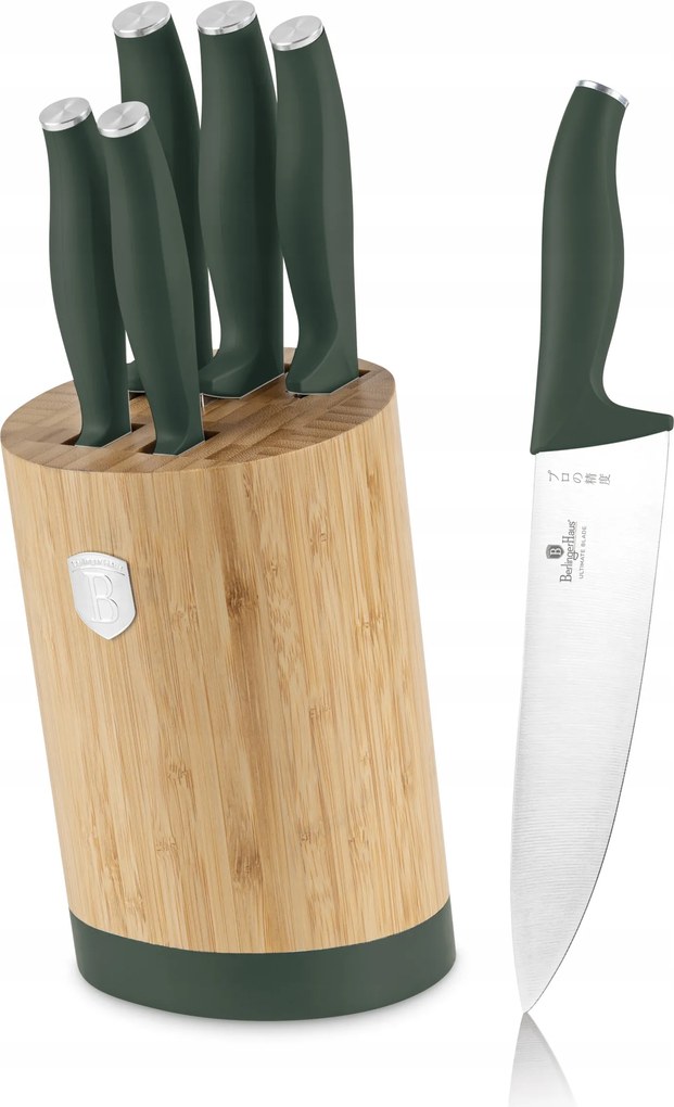 Berlingerhaus BH-2757 se stojanem Bamboo 6 ks Matte Green Collection