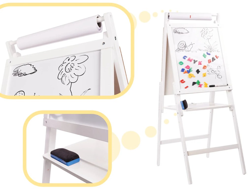Creative Corner Magnetická dřevěná tabule bílá velká XXL
