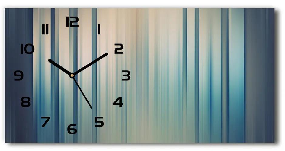 Wallmuralia Skleněné hodiny na stěnu Modré pásky 60x30 cm