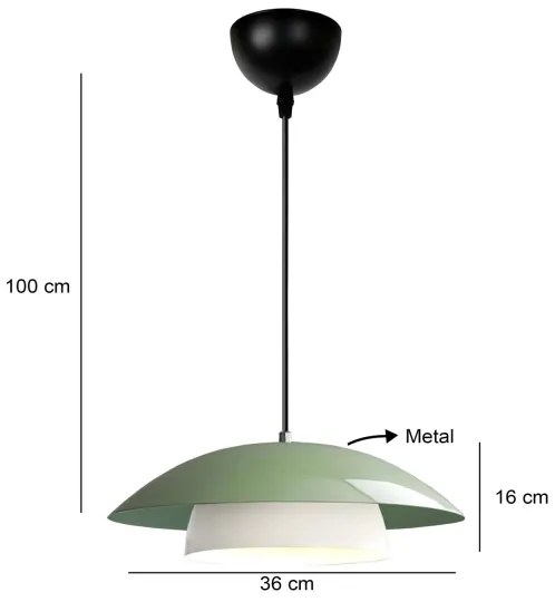 Lustr na lanku MOONLIGH 1xE27/40W/230V zelená