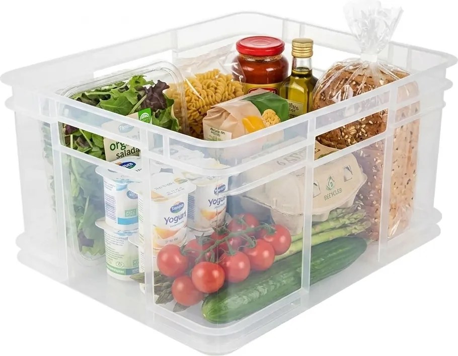 Keeeper Úložný box pro domácnost i dílnu, BRUNO XXL, 54L, 52 x 43 x 28 cm, transparentní