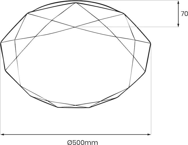 Stropní LED svítidlo Hex, 1x LED 72w, 3000-6000k, (fi 50 cm), w, s ovladačem